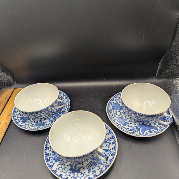 Phoenixware | Dining | Set Of 3 Blue And White Phoenix Ware Ware Cups ...